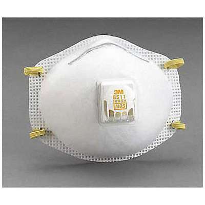 918537-5 3M Disposable Respirator: Dual, Non-Adj, Metal Nose Clip, Std ...