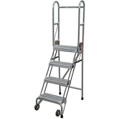 922235-5 Cotterman 4-Step, Assembled, Aluminum Folding Rolling Ladder ...