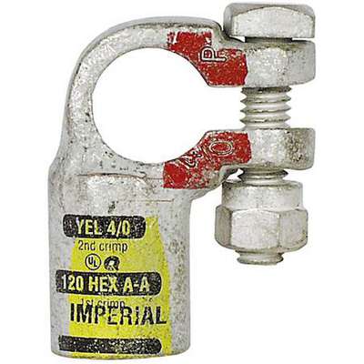 6157 Imperial 4/0 AWG Battery Terminal; Positive Polarity; Right Elbow ...