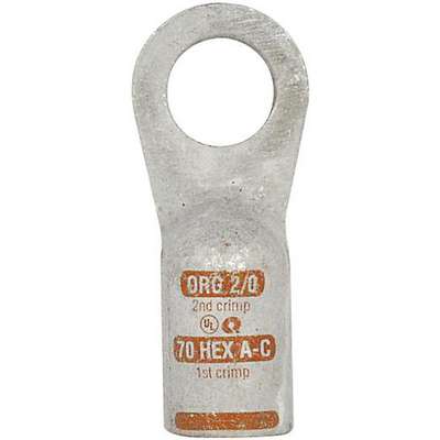 6194 Imperial 2/0 Gauge Lug, Heavy Wall, 1/2" Stud Size, Copper ...