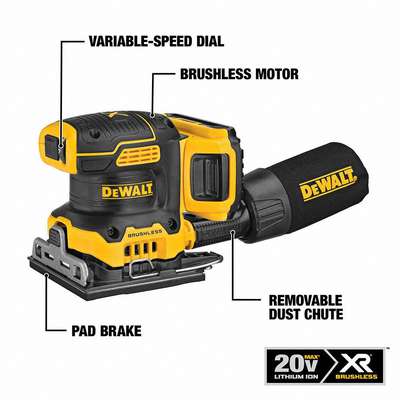 937979 DEWALT DCW200D1 Cordless Sheet Sander Kit; 4-1/2 in. x 5-1/2 in ...