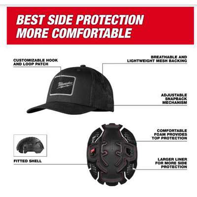 80442 Baseball Cap Bump Caps, Fits Head Sizes Most, Black | Imperial ...