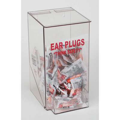 917163 Ear Plug Dispenser: Empty Dispenser, 100 Pairs, Table Top/Wall ...