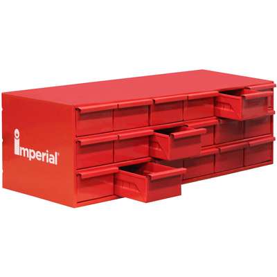 2362 Imperial Red Steel 18-Drawer Cabinet, 33-13/16" x 11-11/16" x 10 ...