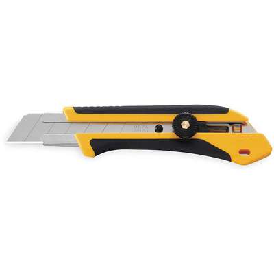 918086-2 Olfa Extra Heavy Duty Snap-Off Utility Knife with 7 Segments; 7-1/2" x 2", Black/Yellow ...