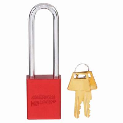911097-2 American Lock Red Lockout Padlock, Alike Key Type, Aluminum ...