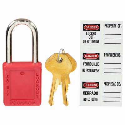 Master Lock 410RED Lockout Padlock, Red, Thermoplastic | Imperial Supplies