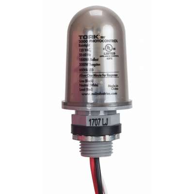 924278-4 Tork Photocontrol, 120VAC Voltage, 2000 Max. Wattage, Fixed, 1 ...