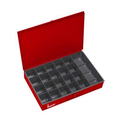 545 Imperial Steel Parts Drawer, 21 Compartments, Red | Imperial Supplies