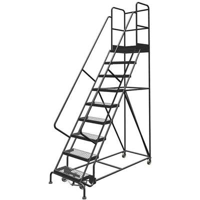 916591-4 Tri-Arc 9-Step Rolling Ladder, Serrated Step Tread, 126 ...