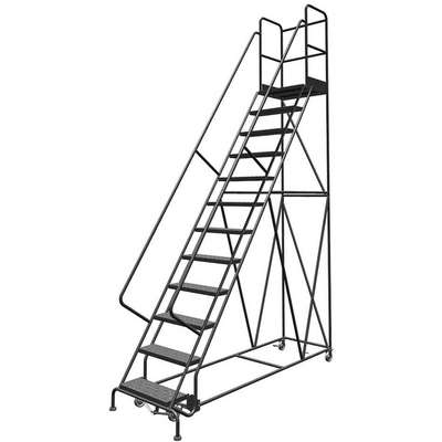 921758-8 Tri-Arc 12-Step Rolling Ladder, Perforated Step Tread, 156 ...