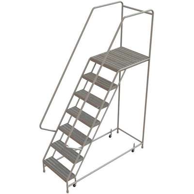 921197-6 Tri-Arc 7-Step Rolling Ladder, Ribbed Step Tread, 102" Overall ...