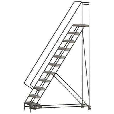 922353-2 Tri-Arc 11-Step Rolling Ladder, Serrated Step Tread, 142 ...