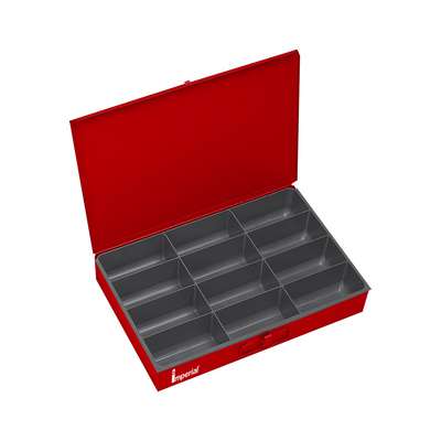 546 Imperial Steel Parts Drawer,12 Compartments, Red | Imperial Supplies