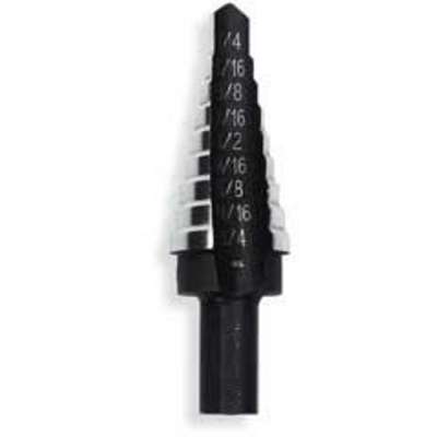 910764 Irwin Step Drill Bit, High Speed Steel, 9 Hole Sizes, 1/16" Step ...