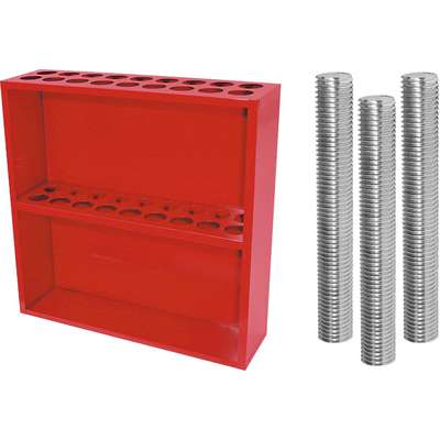 80 Threaded Rod Assortment, 3 ft., USS, Grade 2, Low Carbon Steel, Zinc ...