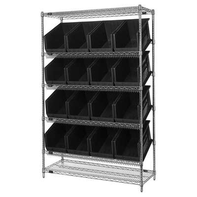 932958 Quantum Storage Systems Steel Wire Pick Rack with 16 Bins, 48" W ...