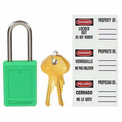 914712-8 Master Lock Green Lockout Padlock, Different Key Type ...
