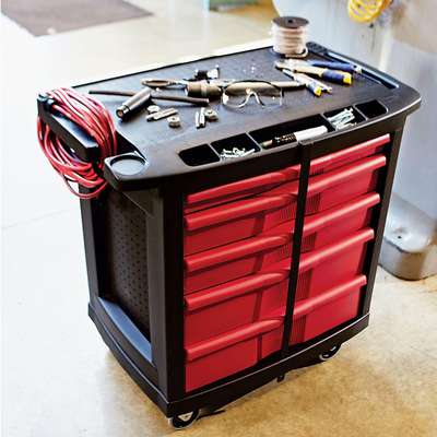 912211-6 Rubbermaid Mobile Cabinet Workbench, Structural Foam Plastic ...