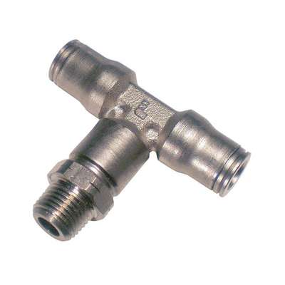 930152-6 Male Branch Tee: Nickel Plated Brass, Push-to-Connect x Push-to-Connect x MBSPT, 1/8 in ...