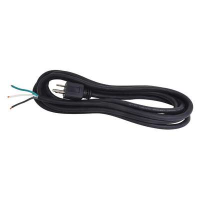 Power Cord, 14 AWG, 12ft, General Purpose, Black Rubber | Imperial Supplies