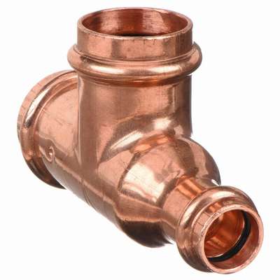 924522-7 Copper Tee, Press x Press x Press Connection Type, 3/4" x 1/2 ...