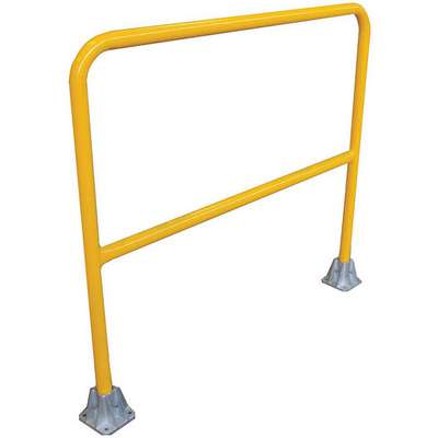 915876-2 96" L Steel Handrail Section, Yellow; Round Handrail Shape ...