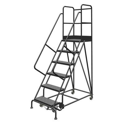 931443-4 Tri-Arc 6-Step Rolling Ladder, Perforated Step Tread, 96 ...