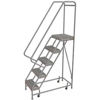 928538-7 Tri-Arc 5-Step Rolling Ladder, Serrated Step Tread, 82 ...