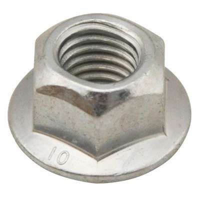 40923 Flange Lock Nut, Metric Hex, M10-1.50, Zinc Yellow, 25 PK ...