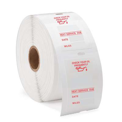 85413 Slip-N-Grip Check Oil Static Cling Labels; 2-1/4 in. H x 1-1/2 in ...