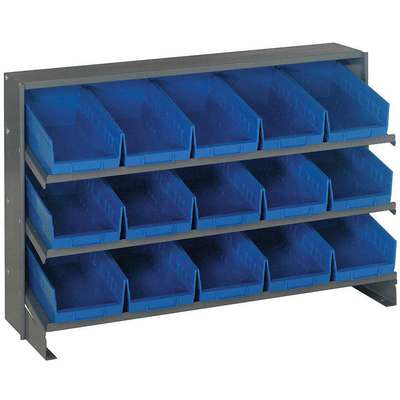 932995-2 Quantum Storage Systems Steel Bench Pick Rack with 15 Bins, 36 ...