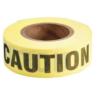 931415-3 Brady Barricade Tape: Yellow, 2 in Roll W, 150 ft. Roll L, Woven Bio-Degradable Cotton ...