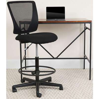 930051-9 Flash Furniture Draft Chair, Drafting Chair, Black, Mesh, 25 ...