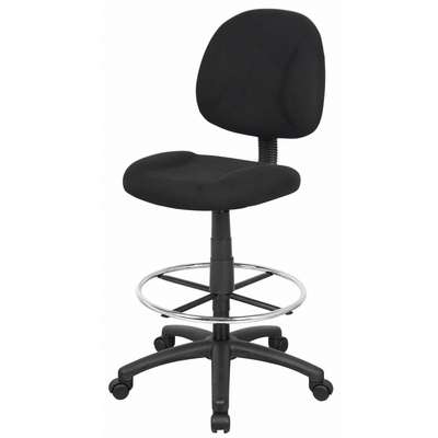 929689-7 Boss Drafting Chair, Drafting Chair, Black, Fabric, 27" to 32 ...