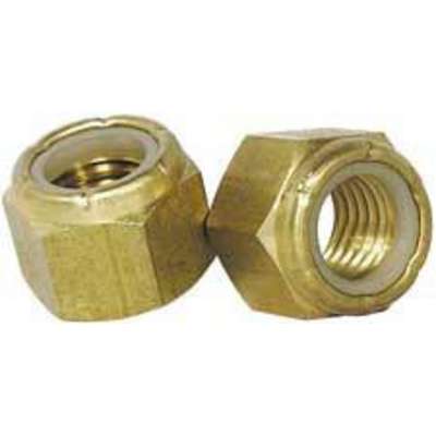 44218 Nylon Insert Lock Nut, 5/8"-11, Grade B Brass, Zinc Plated, 10 PK ...
