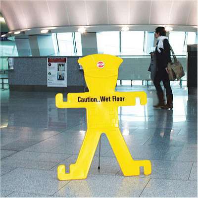 Guard Shaped Caution Stand, Includes Message Displays | Imperial Supplies