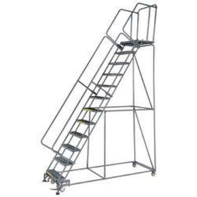 916386-9 Ballymore 12-Step Rolling Ladder, Serrated Step Tread, 153 ...