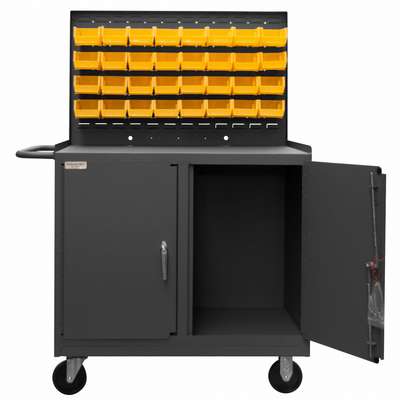 934588-9 Steel Mobile Workstation with Louvered Storage, 1, 400 lb ...