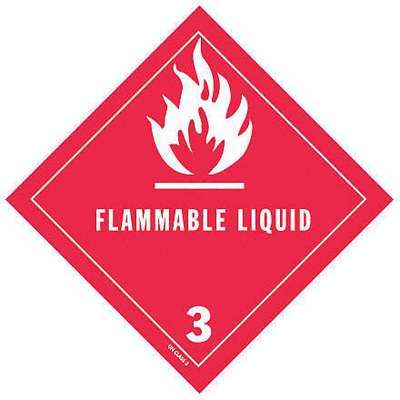 919478-8 Flammable Liquid Class3 DOT Container Label, Self-Sticking ...