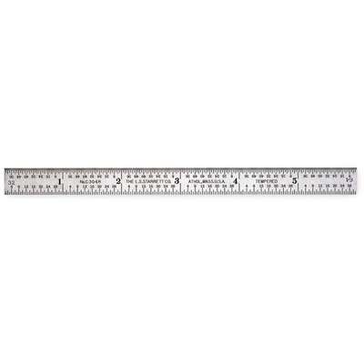 925538-3 Starrett Steel Rule, Spring Tempered: 4R, 16ths/32nds/64ths ...