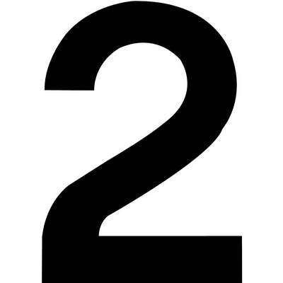 5446 4"H Decal Number Label, Fleet Number "2", Black | Imperial Supplies