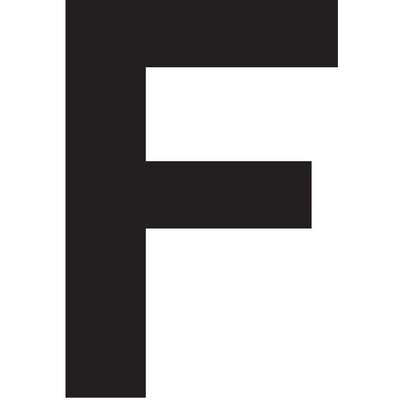 7329 4"H Adhesive Letter F, High Gloss | Imperial Supplies