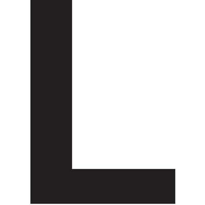 7336 4"H Adhesive Letter L, High Gloss | Imperial Supplies
