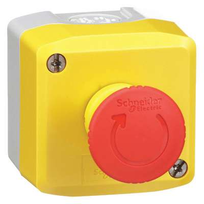 930875-4 Schneider Electric Push Button Control Station, 1NC, No Legend, 40 mm Mushroom Head ...