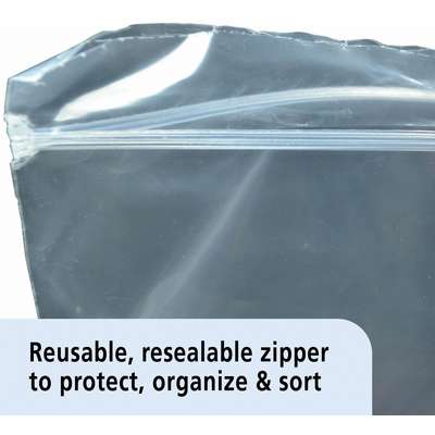910782-9 Ability One 4"L x 4"W Standard Reclosable Poly Bag with Zip ...