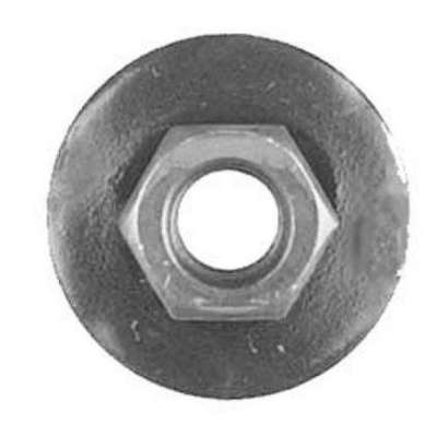 890566 M6-1.00 Hex Nut with Free Spinning Washer; 19 mm dia., 10 mm Hex ...