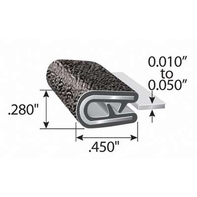 924655 Fit Trim Edge: Dual Gripping Fingers, PVC with Metal Clip, 0.45 ...