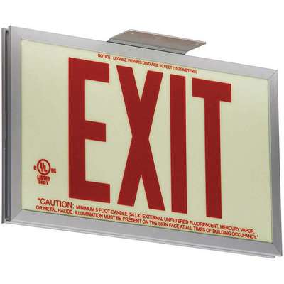 921832-2 Universal Self-Luminous Exit Sign with White Background and ...