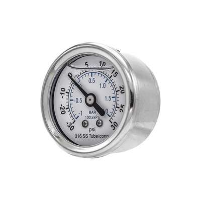 931088-9 Compound Gauge, 30" Hg Vac to 30 PSI Range, 1/8" MNPT, +/-2-1-2% Gauge Accuracy ...